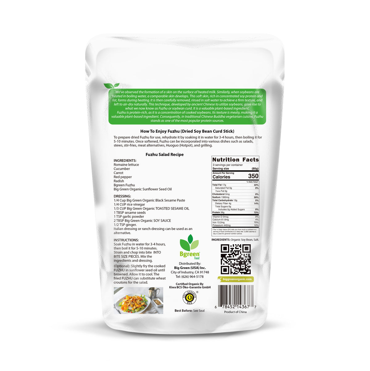 Organic Soybean Curd – Big Green Organic Food