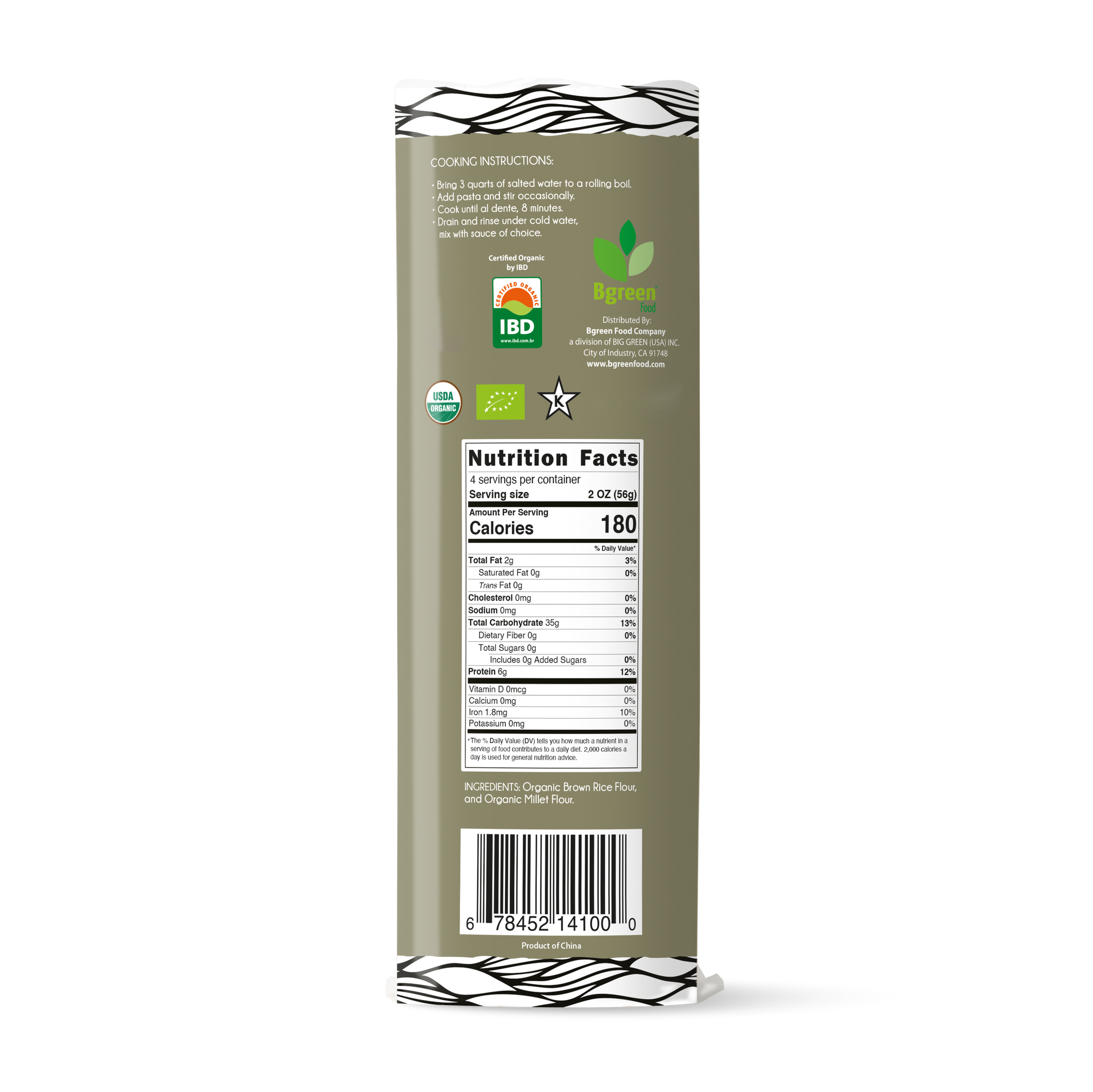 Organic Millet & Brown Rice Angel Hair Pasta – Big Green Organic Food