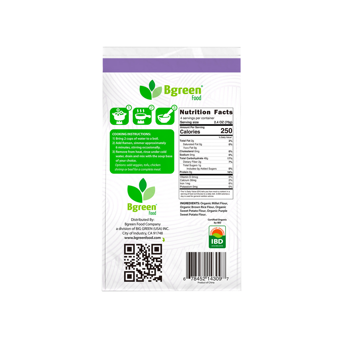 Organic Purple Sweet Potato & Millet Ramen – Big Green Organic Food