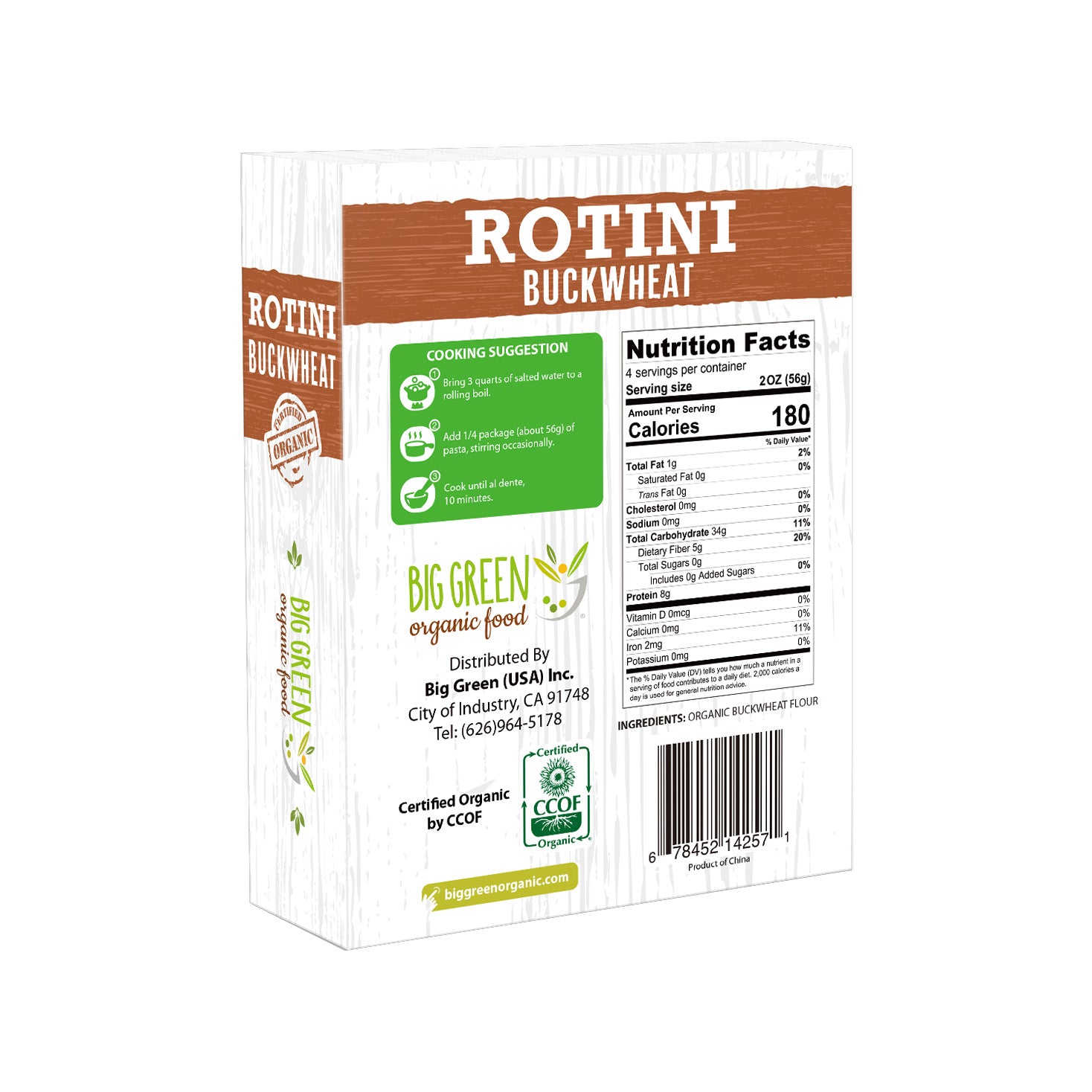 Organic Buckwheat Rotini – Big Green Organic Food